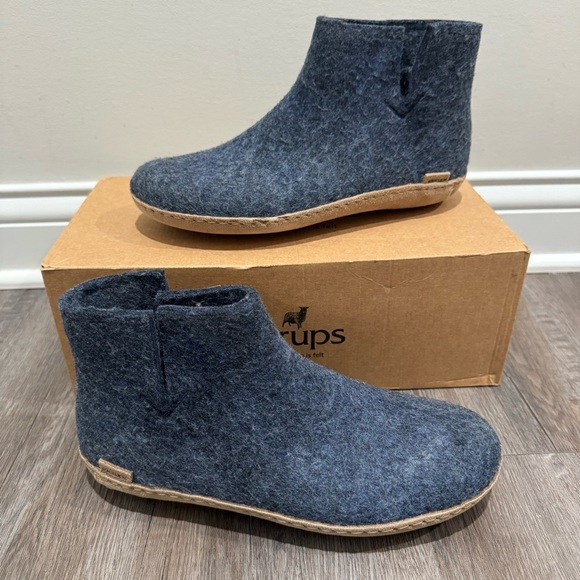 Glerups | Shoes | Glerups Wool Felt Leather Slip On Slipper Boot In ...
